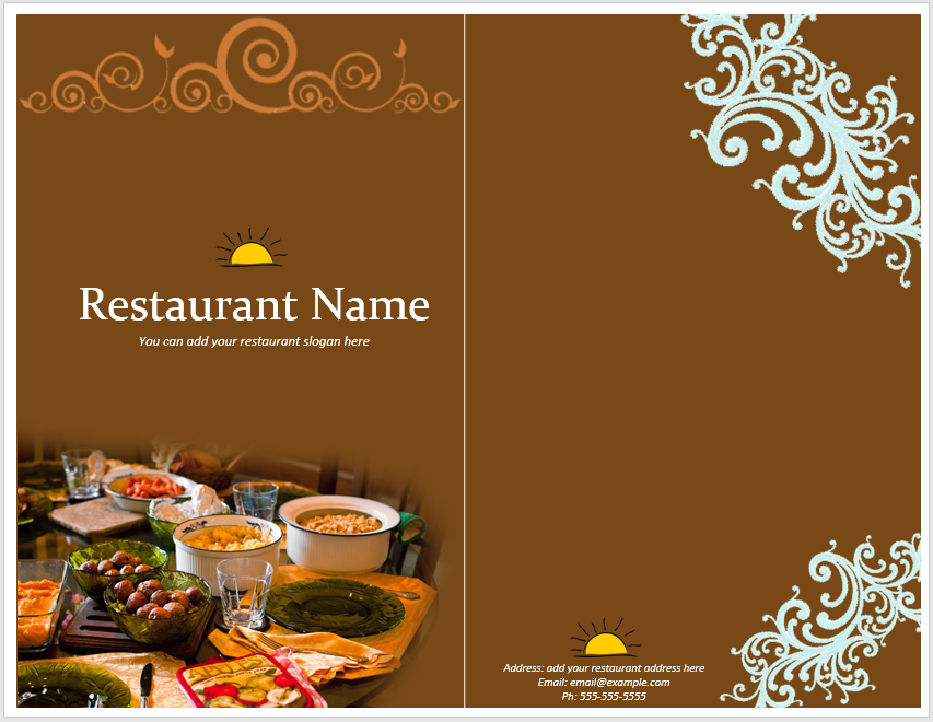 Dinner Menu Template Word Templates