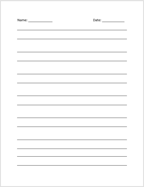 6 Free Lined Paper Templates MS Word Documents 