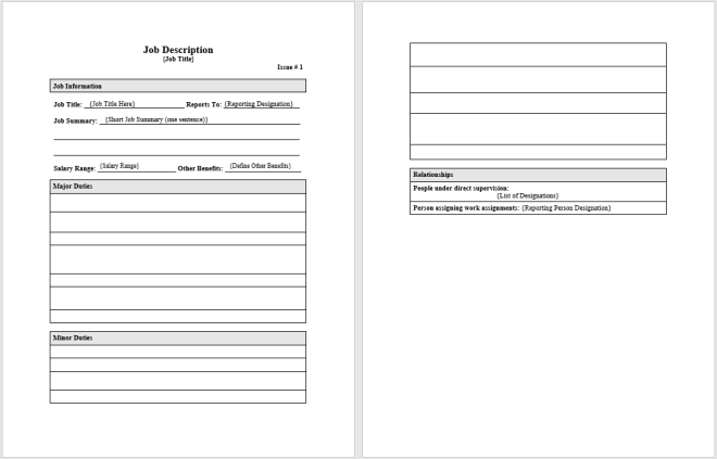 Job Description Templates - 4 Free Templates