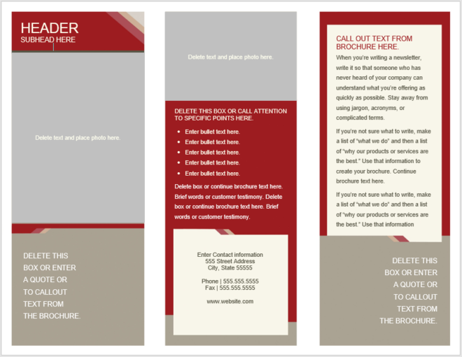 Microsoft Word Tri Fold Brochure Templates Builderhon
