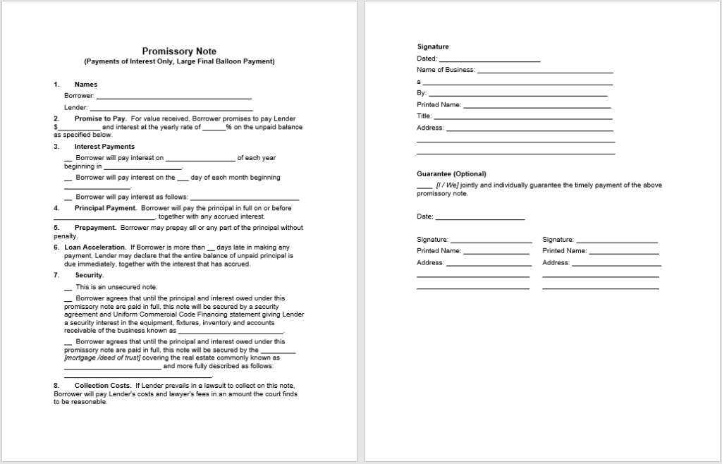 17 free Promissory Note Templates in MS Word Templates