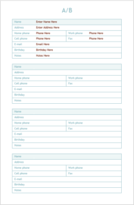 20+ Free Address Book Templates in MS Word Format - One Click Download