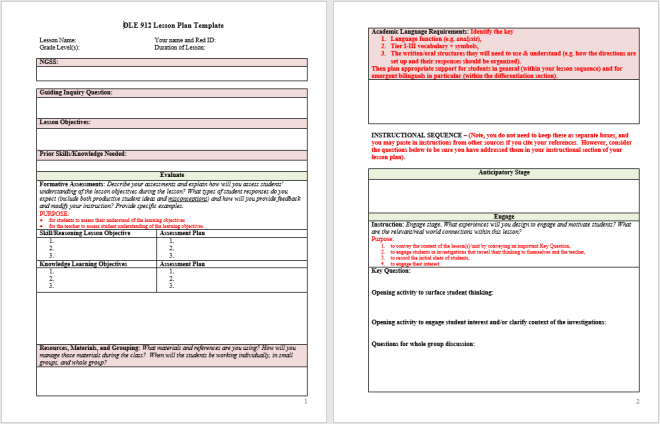 8 Free & Unique Lesson Plan Templates - Word Templates