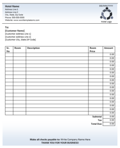 5 Free Hotel Receipt Templates in MS Word Templates