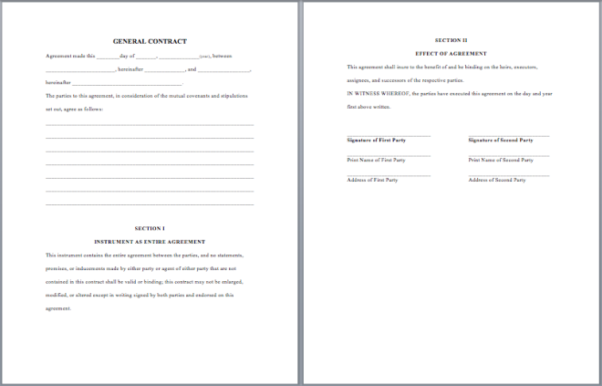 Contract Templates - 10 Free Legal Contract Samples - Word Templates