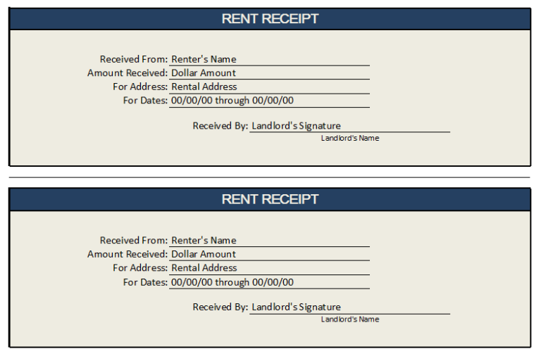 7 Free Rent Receipt Templates in MS Word Templates