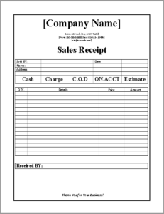 7 Free Sales Receipt Templates in MS Word Format - One Click Download