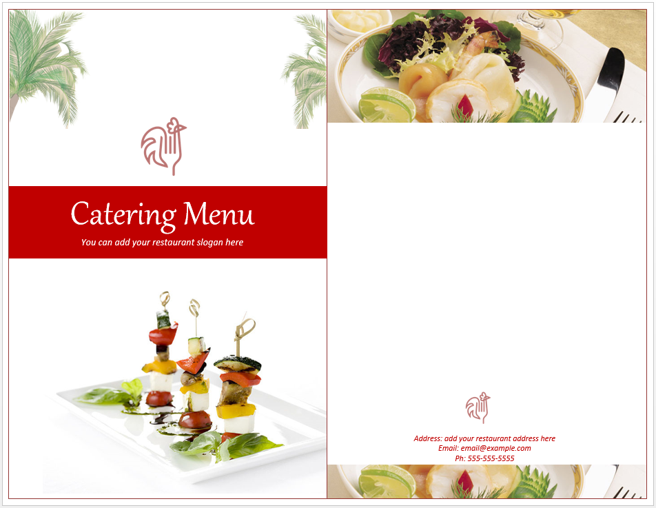 Catering Menu Template Word Templates