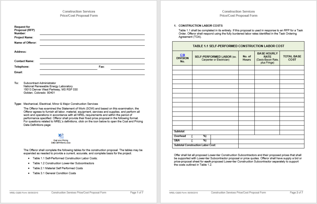 14 Free Construction Proposal Templates in MS Word Templates