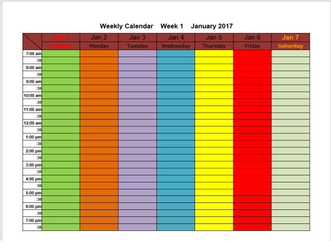 Weekly Schedule Templates - 14 Free Printable Templates