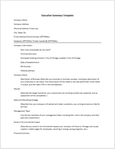 29 Free Executive Summary Templates in MS Word Format