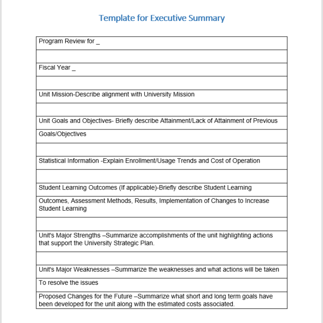 29 Free Executive Summary Templates in MS Word Format