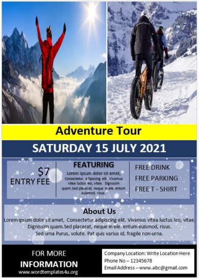 Adventure Tour Poster Templates - Word Templates