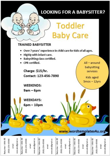 Babysitter Flyer Template Tear Off Word Templates Babysitter Flyer Template Tear Off Word Templates