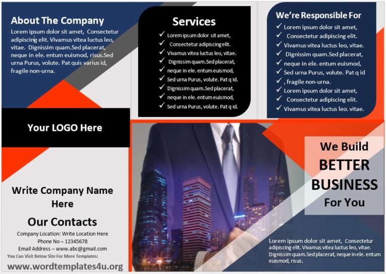 12 Free Tri Fold Brochure Templates in MS Word Format