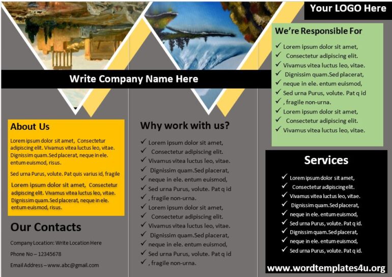 12 Free Tri Fold Brochure Templates in MS Word Format