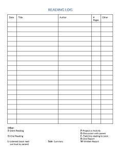11+ Free Book Reading Log Templates - Word Templates