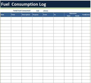 Fuel Consumption Log Templates - Word Templates