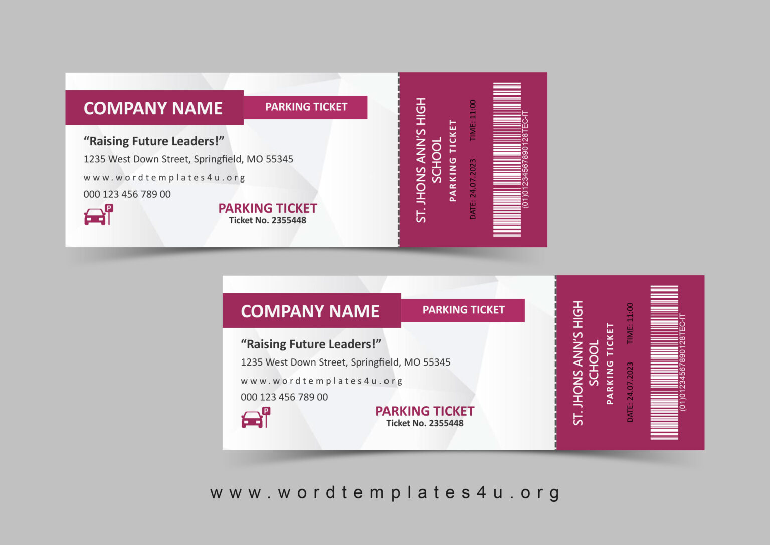 Parking Ticket Templates - Word Templates