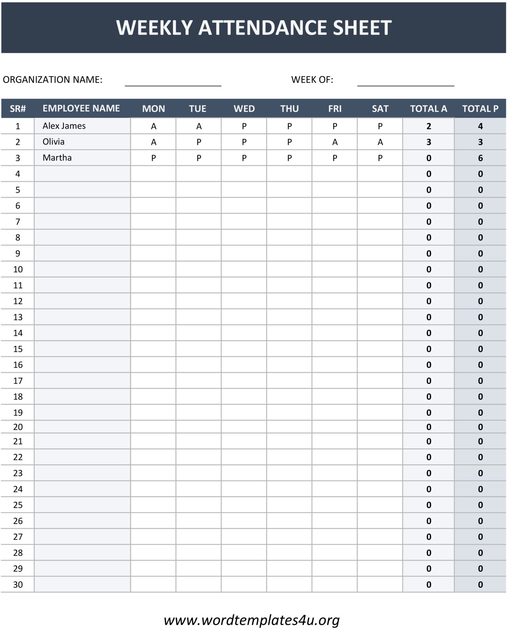 Attendance Sheet Templates
