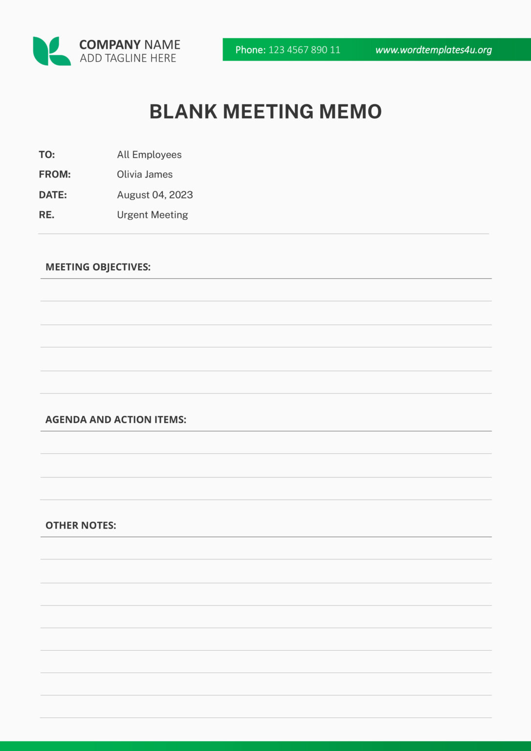 Memorandum Templates - Word Templates