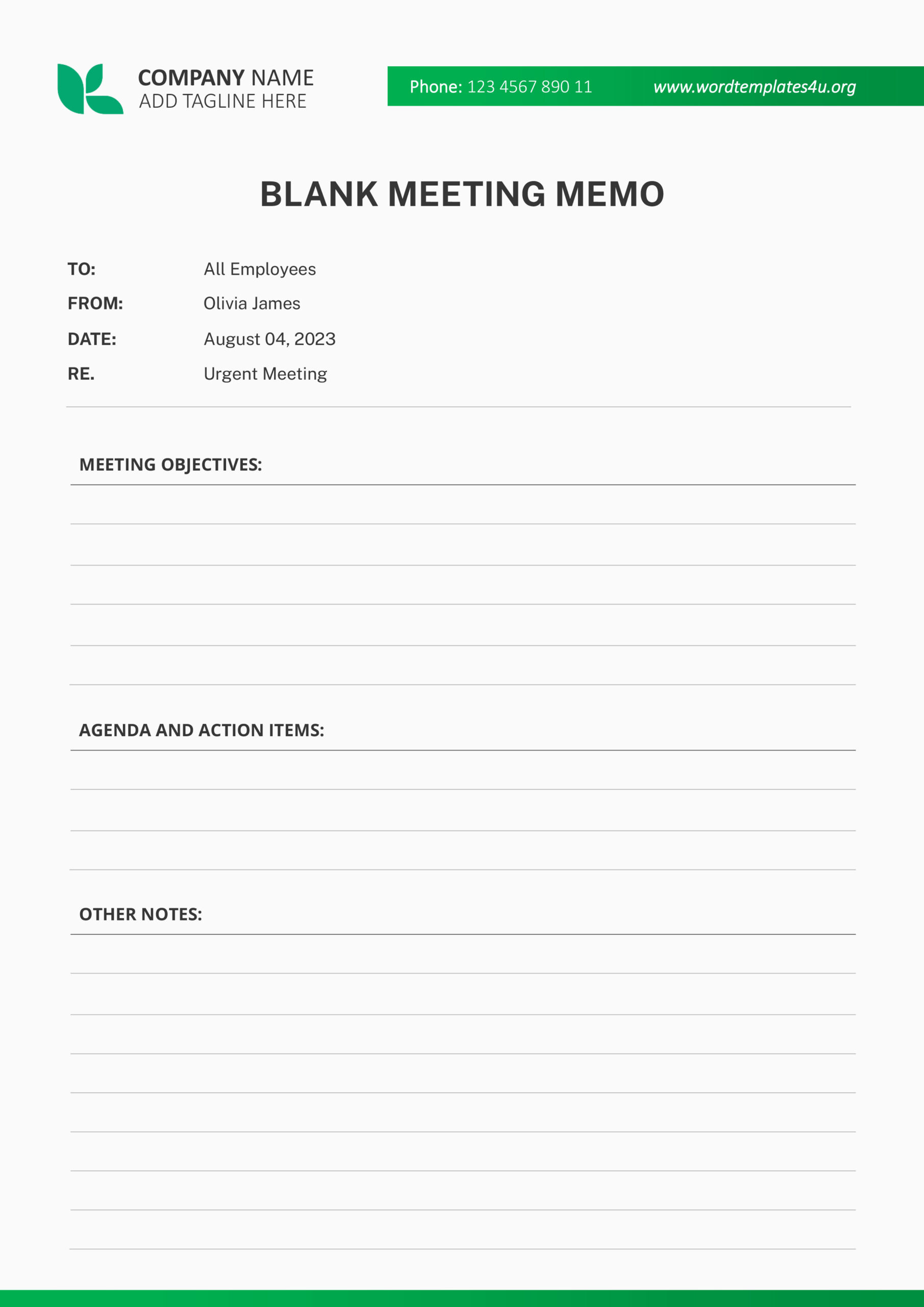 Memorandum Templates - Word Templates