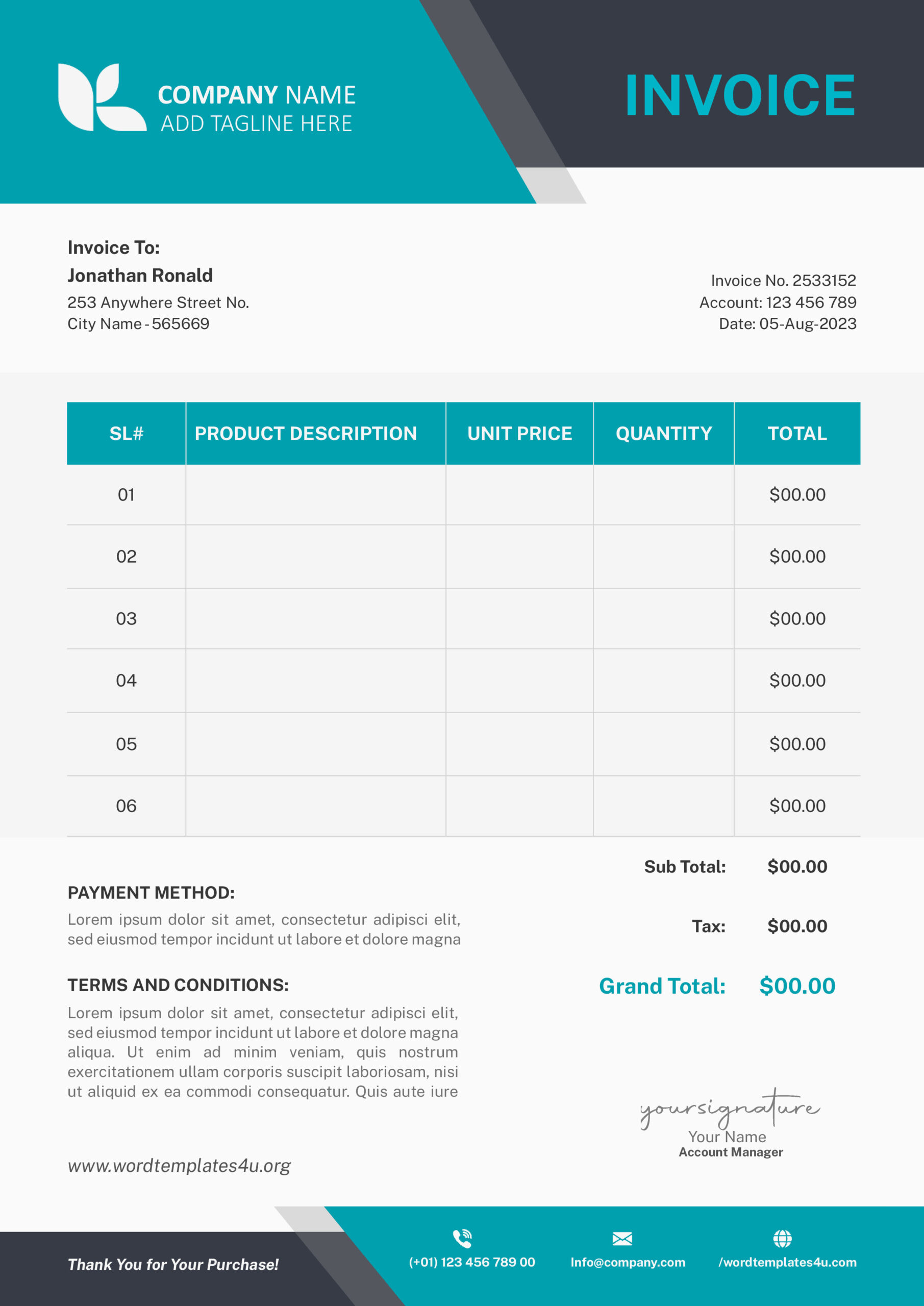 Professional Invoice Templates - Word Templates