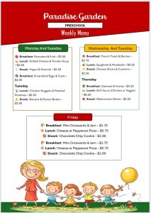 Weekly School Menu Templates - Word Templates