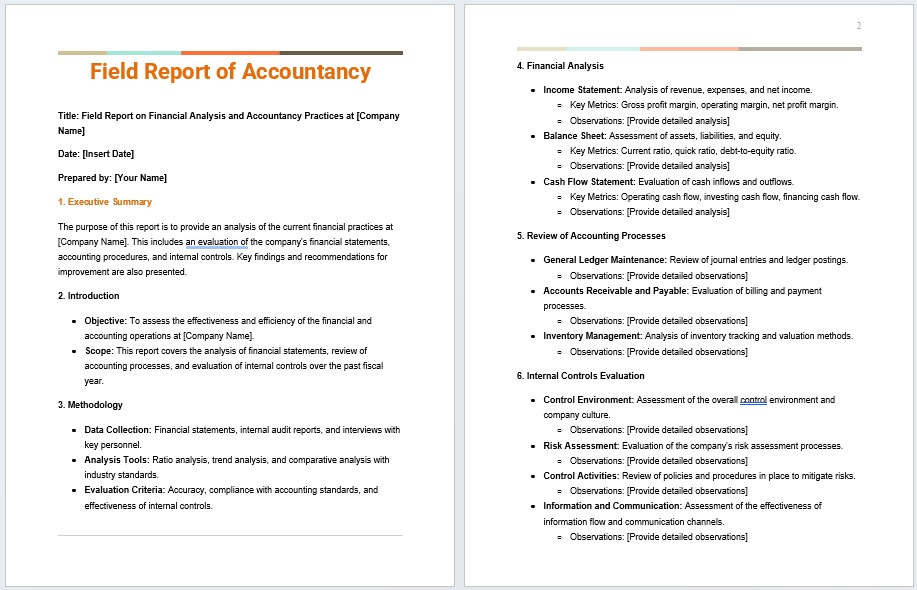 Field Report Templates - Word Templates