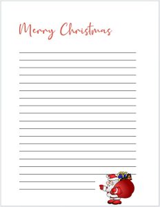 merry christmas writing paper printable - Word Templates